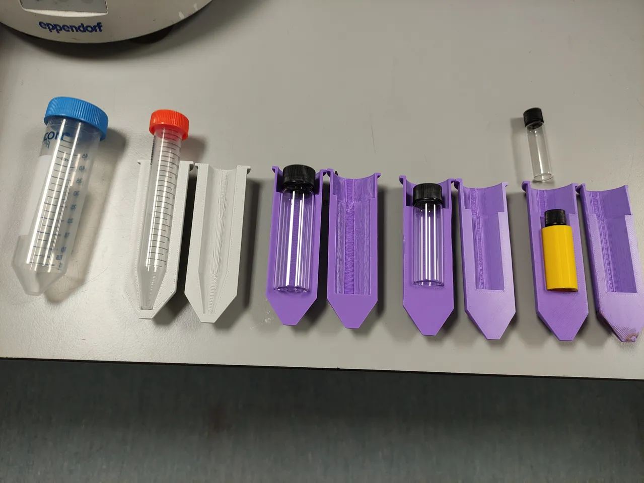 Centrifuge adapters from 50 mL to 15 mL Falcon tubes and various glass ...