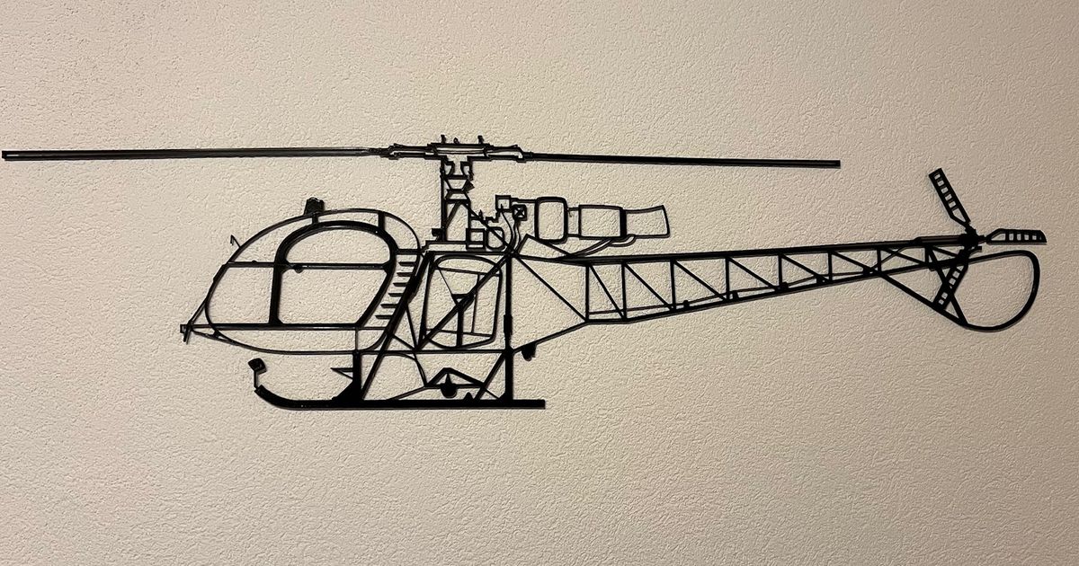 Lama SA 315B Helicopter Wallart by Falconflyers | Download free STL ...