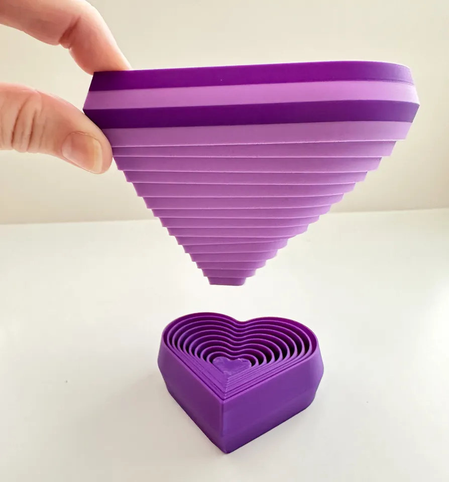 Heart Layered Fidget Toy (2 Sizes) by 3DPmom | Download free STL model ...