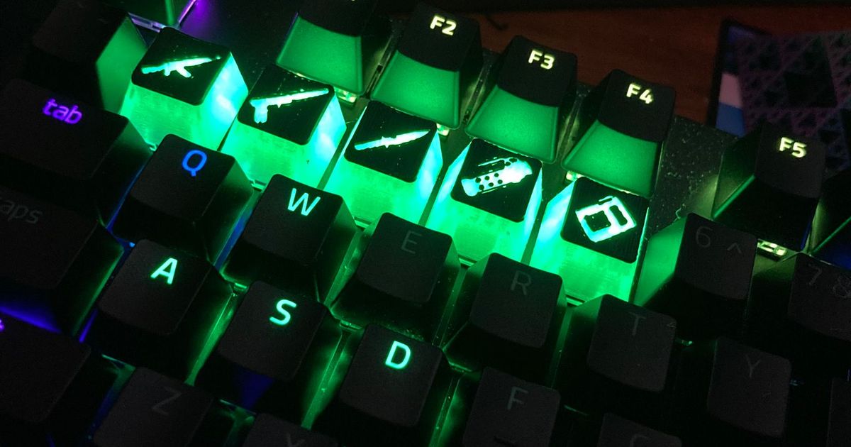 Counter Strike weapon selection keycaps (keyboard keycap replacements ...