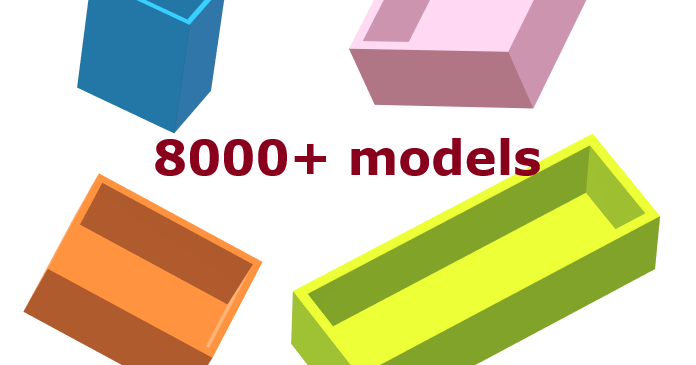 Simple Box - 8000 different Sizes - 40x40x10 mm up to 150x150x150 mm ...