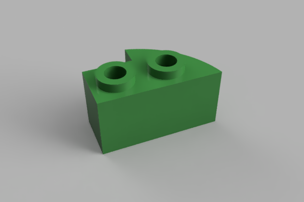 Italocremona Plastic City 1x2 Partial Curve Brick (Right) / Building ...