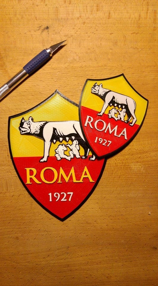 AS Roma shield - multicolors by Monsieur Luke | Download free STL model ...