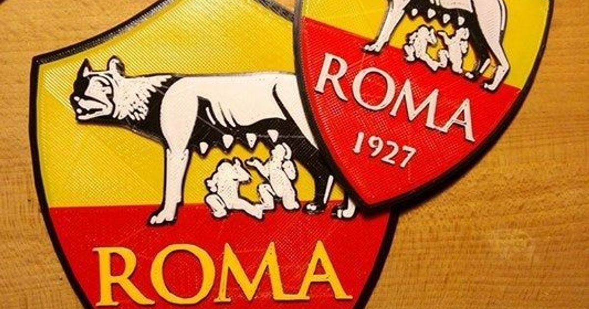 AS Roma shield - multicolors by Monsieur Luke | Download free STL model ...