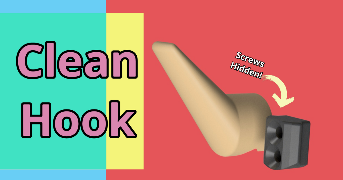 Clean Hook. With hidden mounts by Snail | Download free STL model ...