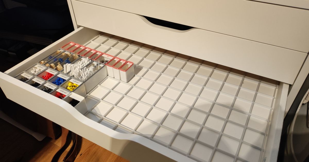 Gridfinity Base for Ikea Alex (wide) drawers by DieserJonas | Download ...