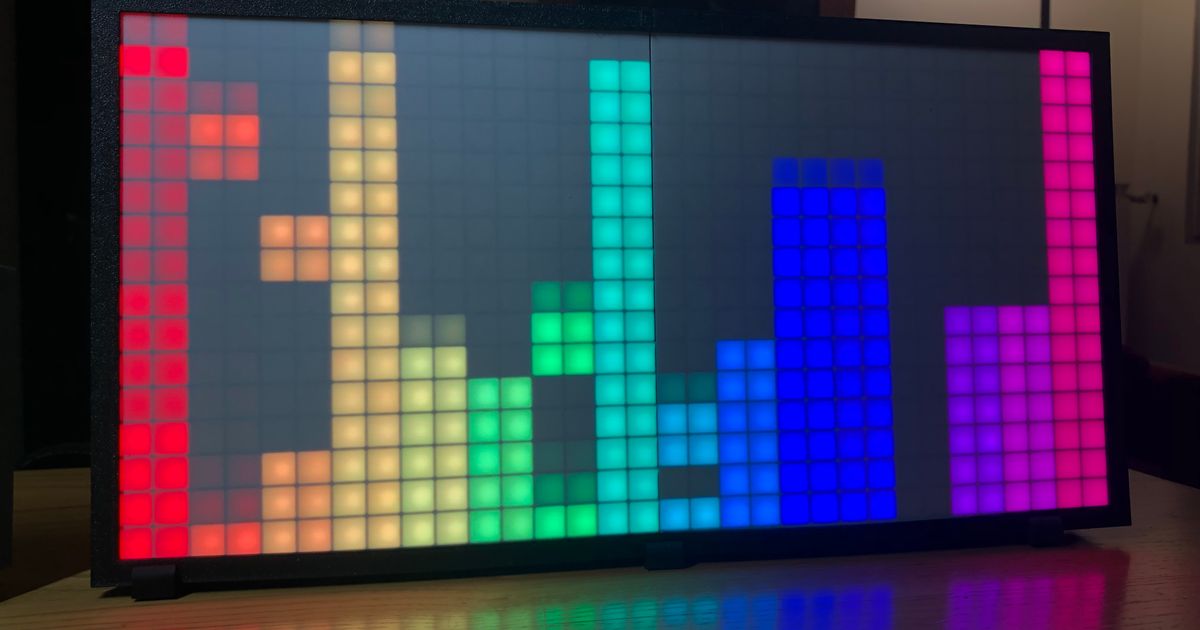 16x32 LED Matrix Frame with Diffuser Grid by fractalnoise | Download ...