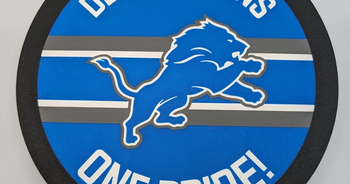 Detroit Lions Round Light Box by miak3D | Download free STL model ...