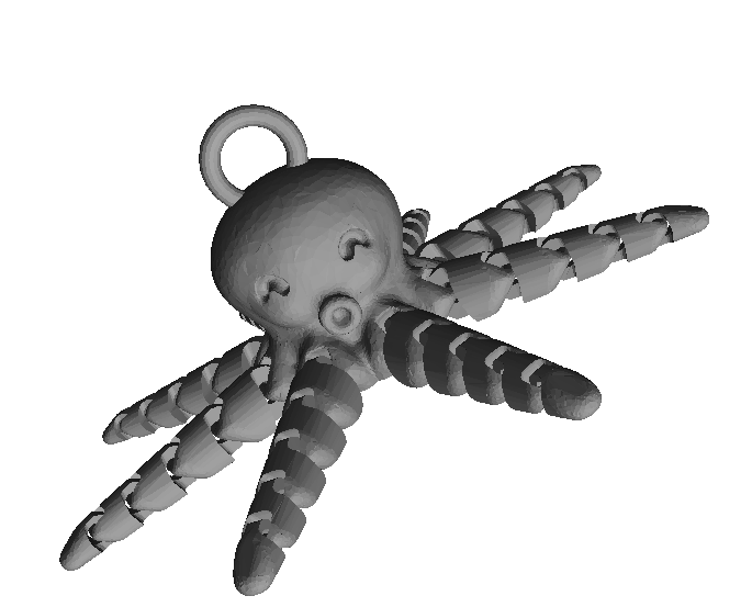Cute Mini Octopus with Keychain Ring by Sawzall123 | Download free STL ...