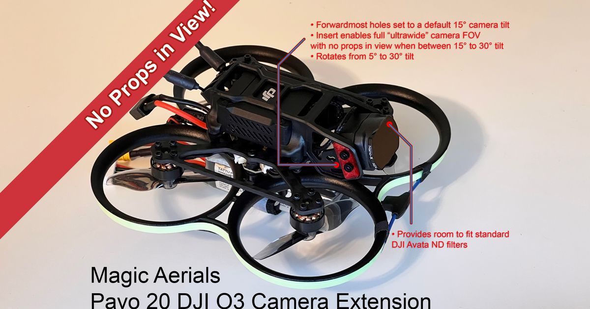 MA Pavo20 DJI O3 Camera Extension Mount by Magic Aerials | Download ...