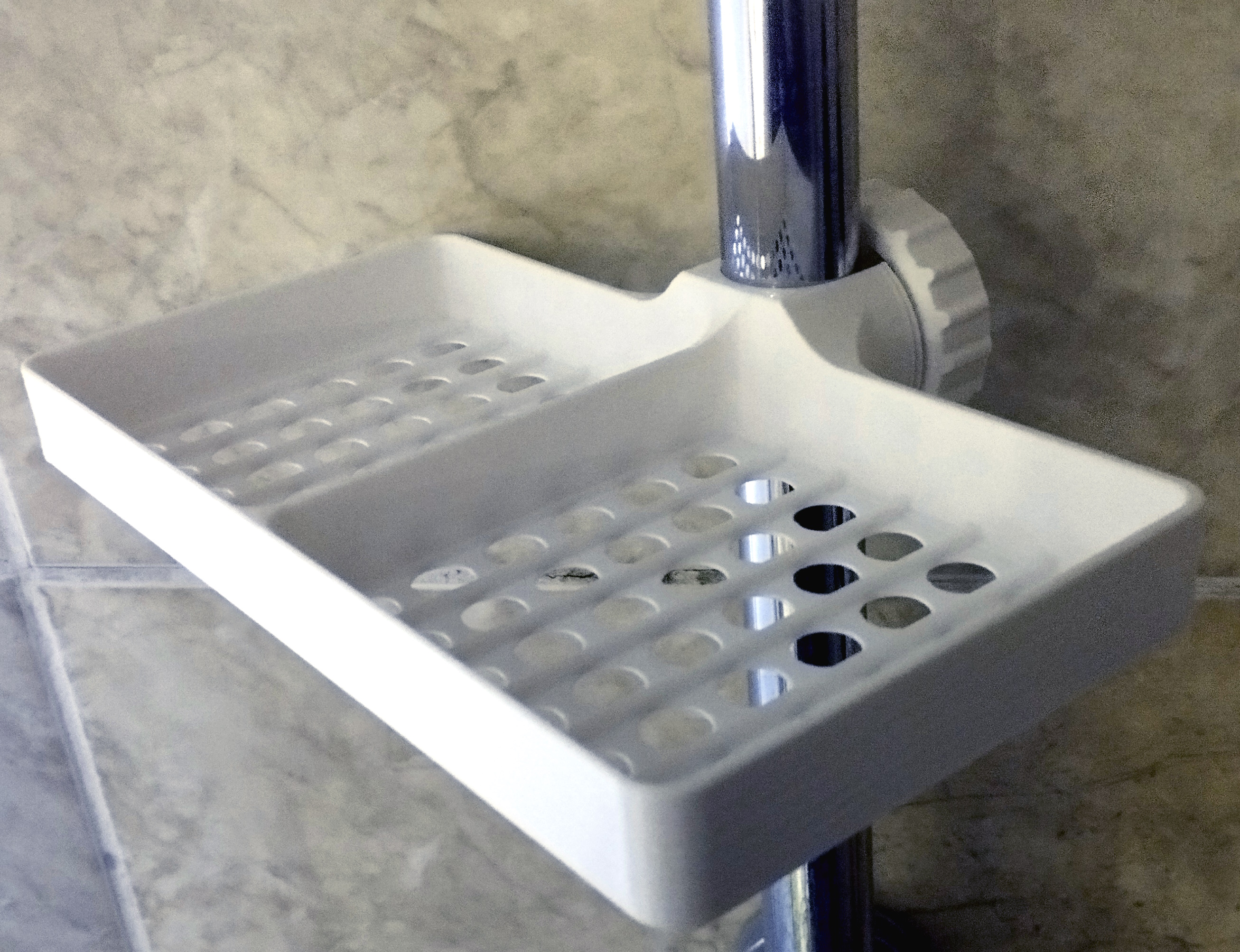 Shower shelf for many rod diameters. by tom TTU | Download free STL ...