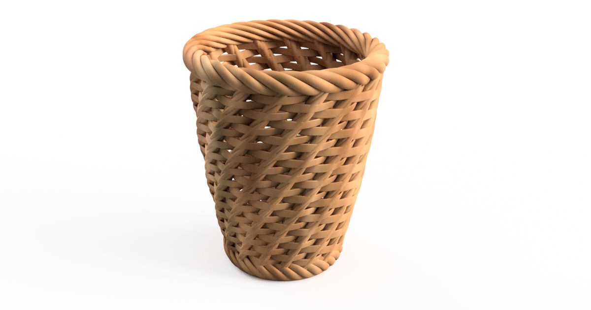 Tall wicker basket (remixed) and new form conical and helical by Ljhtom (Javier Hernando ...