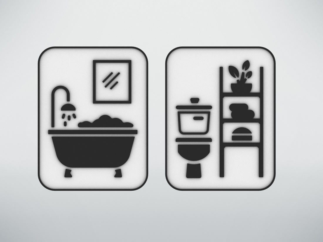 Bathroom sign - symbol on the door by TOMx3D | Download free STL model ...