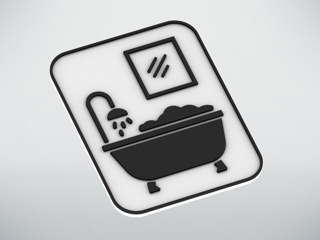 Bathroom sign - symbol on the door by TOMx3D | Download free STL model ...
