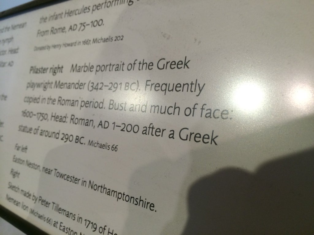 Marble portrait of the Greek playwright Menander (342-291 BC) by ...