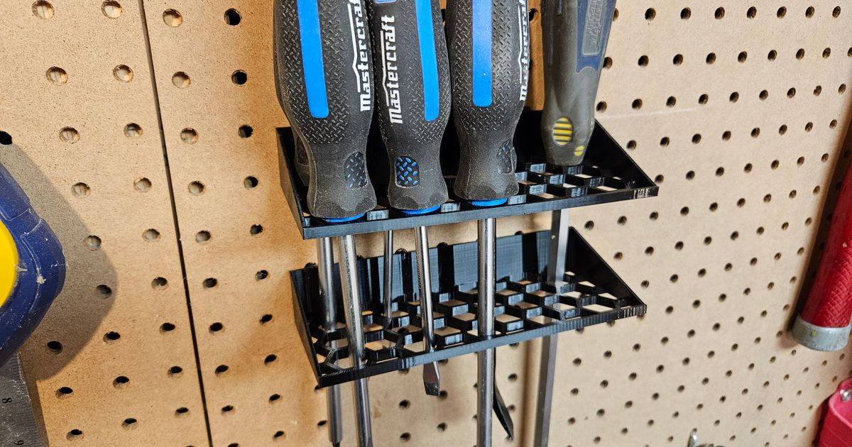 10mm Pegboard Screwdriver Holder by Infamy | Download free STL model | Printables.com