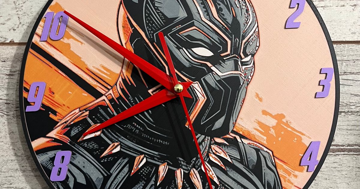 Black Panther Clock (Filament Painting) by Ian Smalley | Download free ...