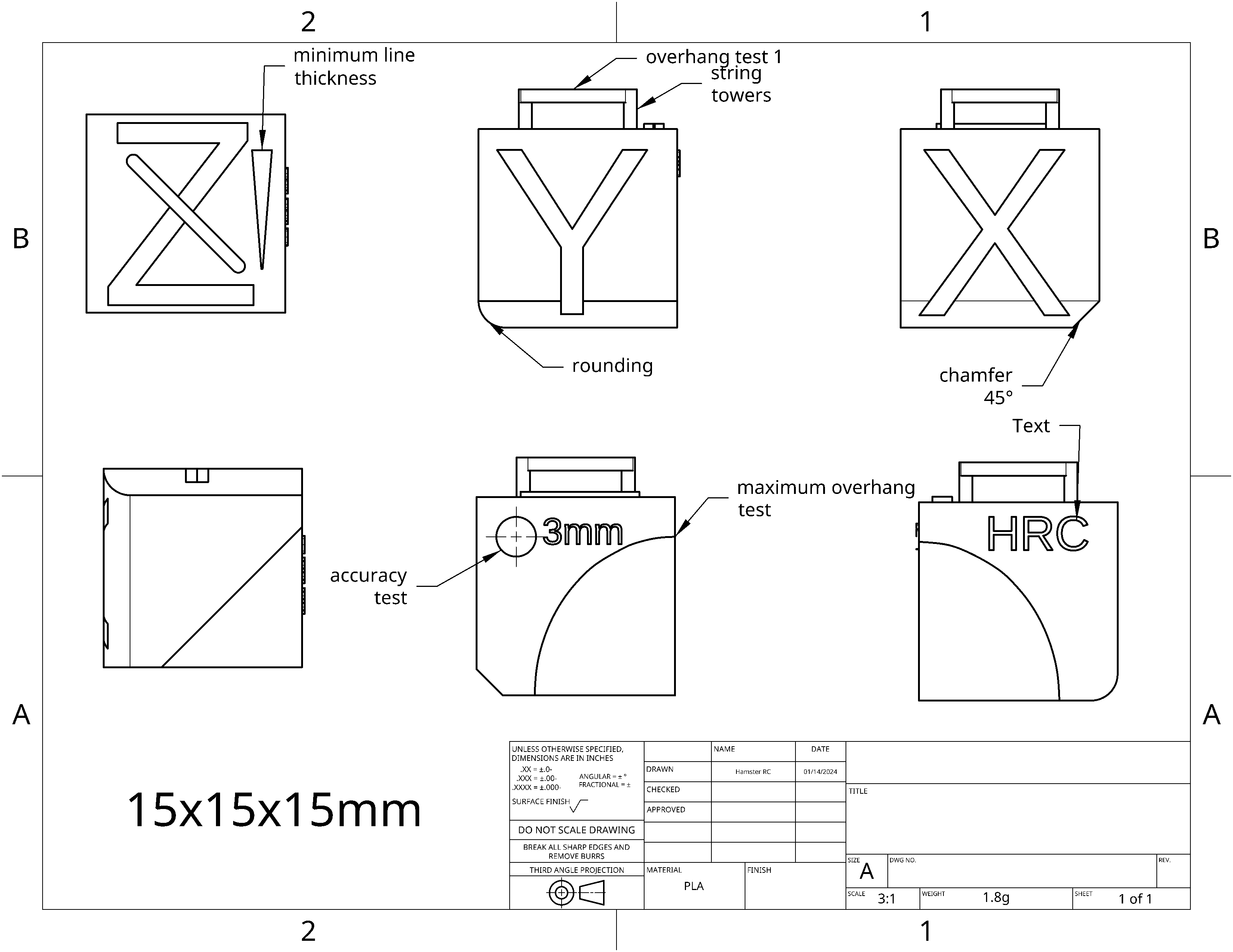 15mm micro all in one calibration cube by Hamster RC | Download free ...