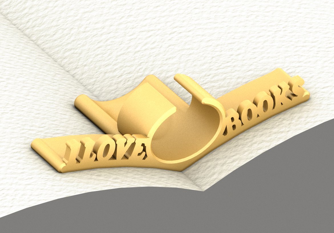 Book holder I LOVE BOOKS by TOMx3D | Download free STL model ...