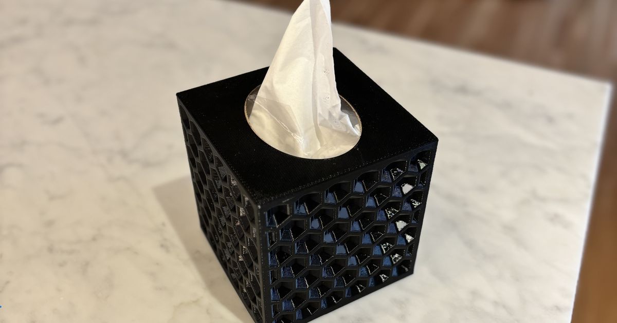 Hexagonal Tissue Box Cover by PWBdesigns | Download free STL model | Printables.com