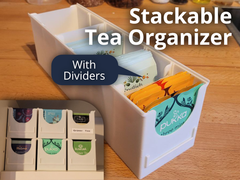 Stackable Tea Organizer with Dividers by Finn | Download free STL model ...