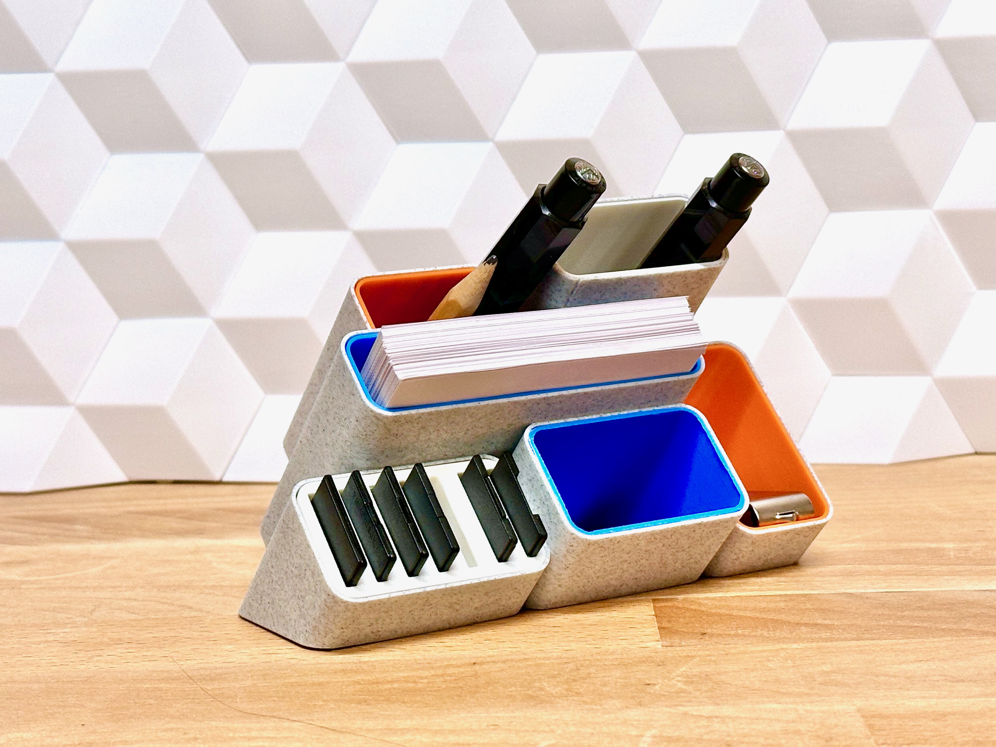 Tilted Desktop Organizer (minimal, modern and colorful storage) by ...