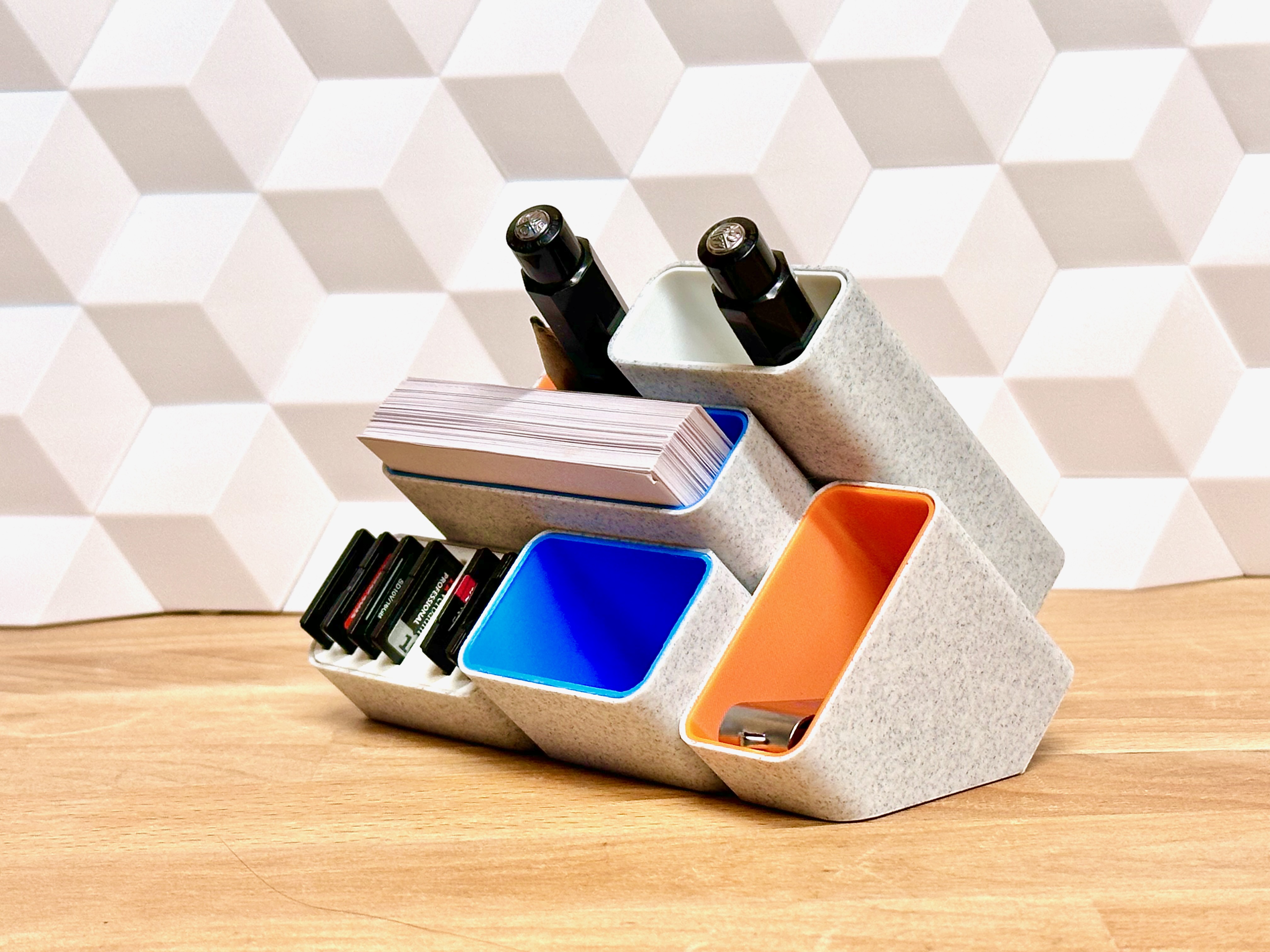 Tilted Desktop Organizer (minimal, modern and colorful storage) by ...