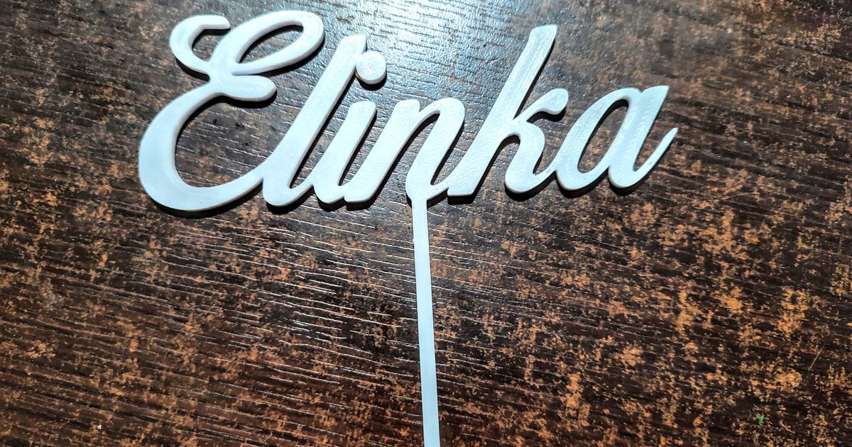 Zápich do torty Elinka by Alexander Csonka | Download free STL model | Printables.com