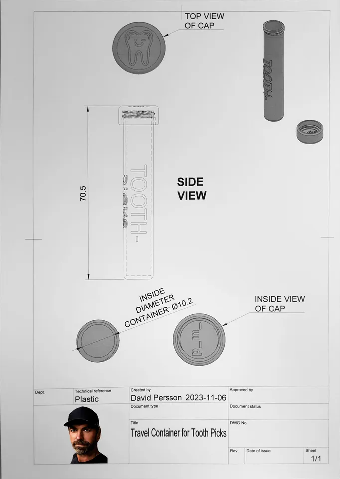 Travel Container for Tooth Picks by Maker´s Design Journal | Download ...