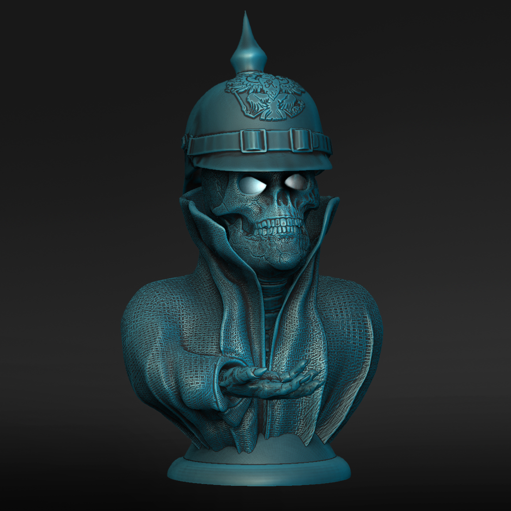 Skull with Cape + Collar as a lamp with hood by Qu3D 3D-Design Art ...