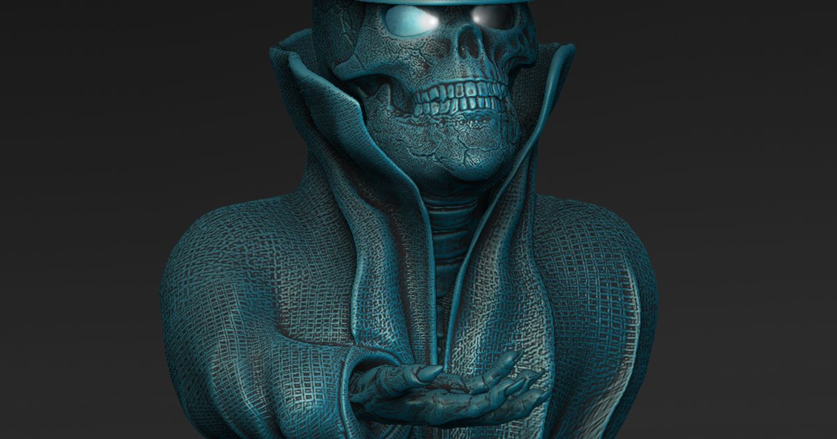 Skull with Cape + Collar as a lamp with Irish Cap por Qu3D 3D-Design ...