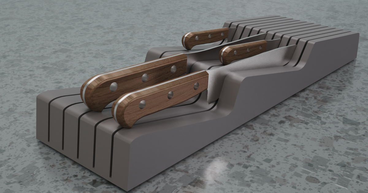 Knife Organizer for Kitchen Drawers by Spike Mix | Download free STL ...