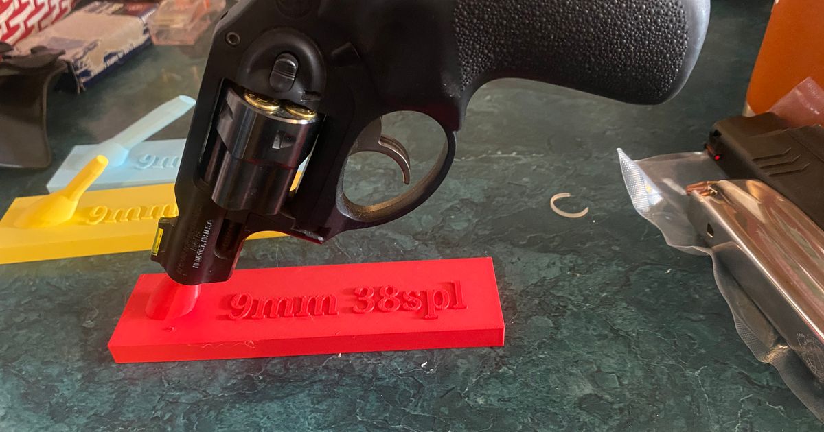 Pistol Holder Display Stand 9mm 38spl by Sandpoint Station | Download ...