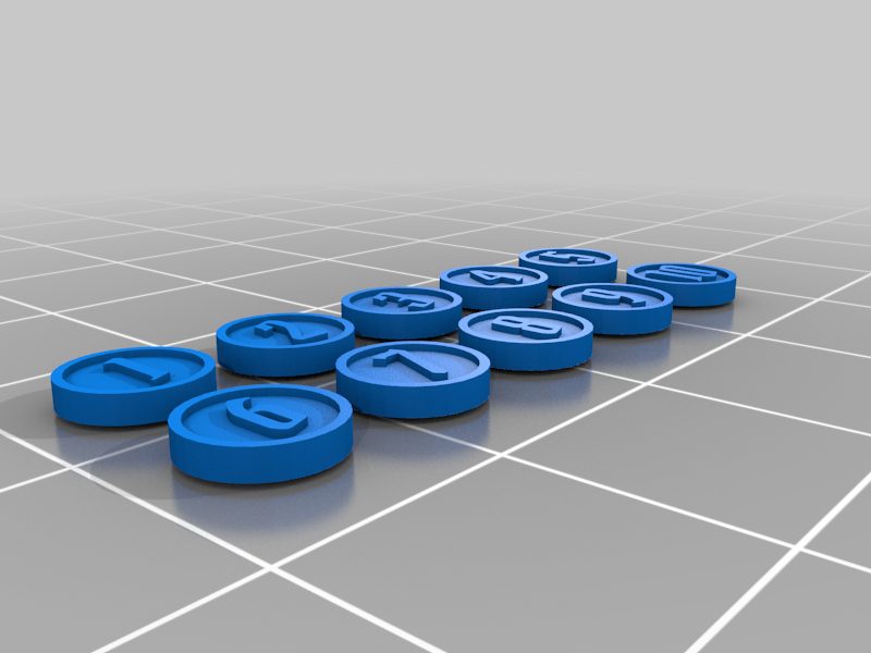 Gloomhaven Enemy Number Tokens - For resin printing FLAT on buildplate by Spruce&Squirrel ...