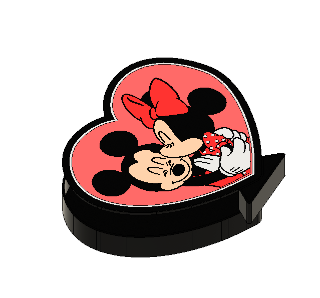 Mickey and Minnie Valentines Lightbox LED Lamp by braga3dprint ...