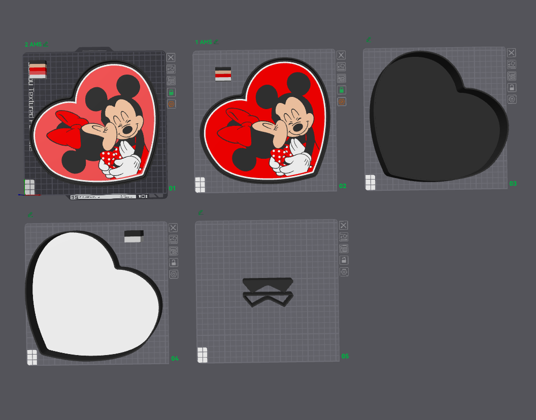 Mickey and Minnie Valentines Lightbox LED Lamp by braga3dprint ...