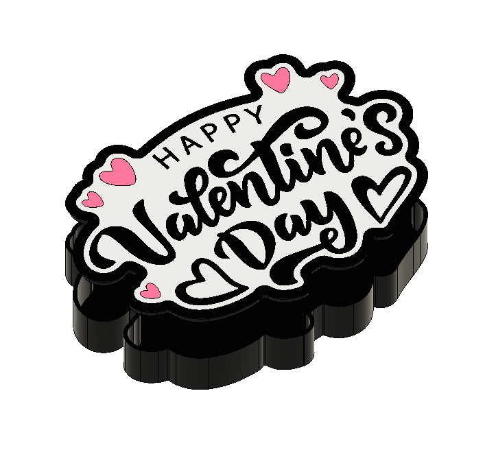 Happy Valentines Day Lightbox LED Lamp by braga3dprint | Printables Store