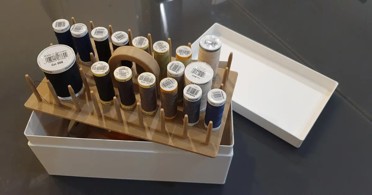 Thread Spool Box With Under-Spool Storage by Malick | Download free STL ...