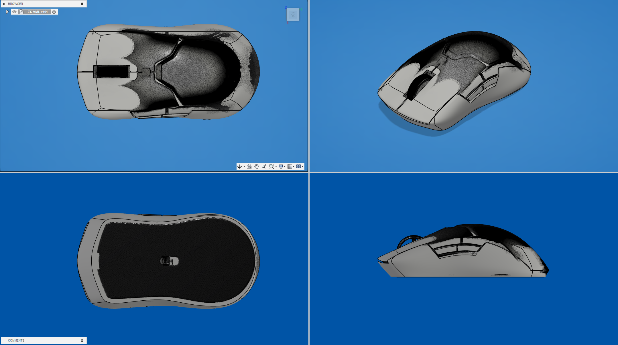 ZS-VML, 3D Printed Razer Viper Mini based Symmetric Wireless Mouse for ...