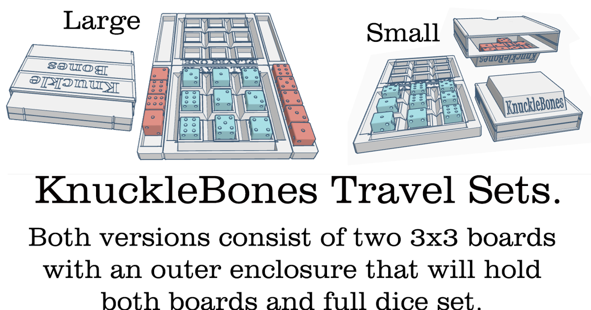 KnuckleBones Travel Sets. Two versions. by Diablo | Download free STL ...