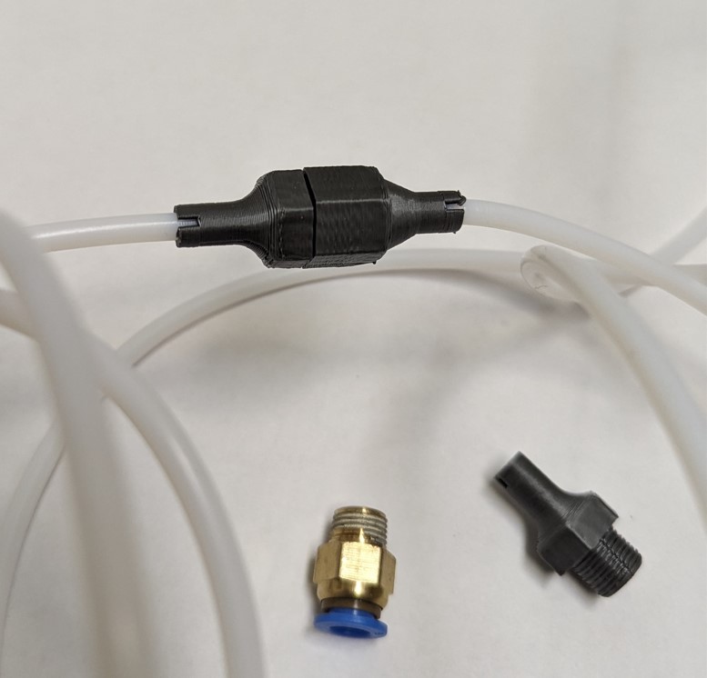 PC4-01 bowden PTFE tube fitting (male and female + wall mount) by ...