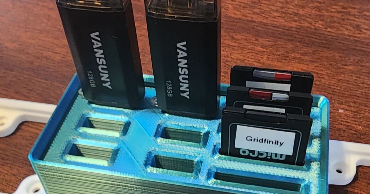 Gridfinity 3x1 USB and SD-Card holder Remixed by h3rm4nn - MakerWorld