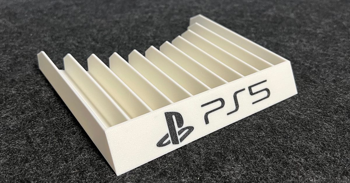 PS5 Game holder with embedded logo by Sven | Download free STL model ...