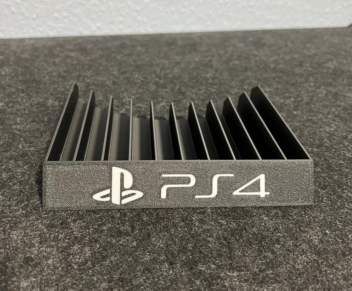 PS4 Game holder with embedded logo by Sven | Download free STL model ...