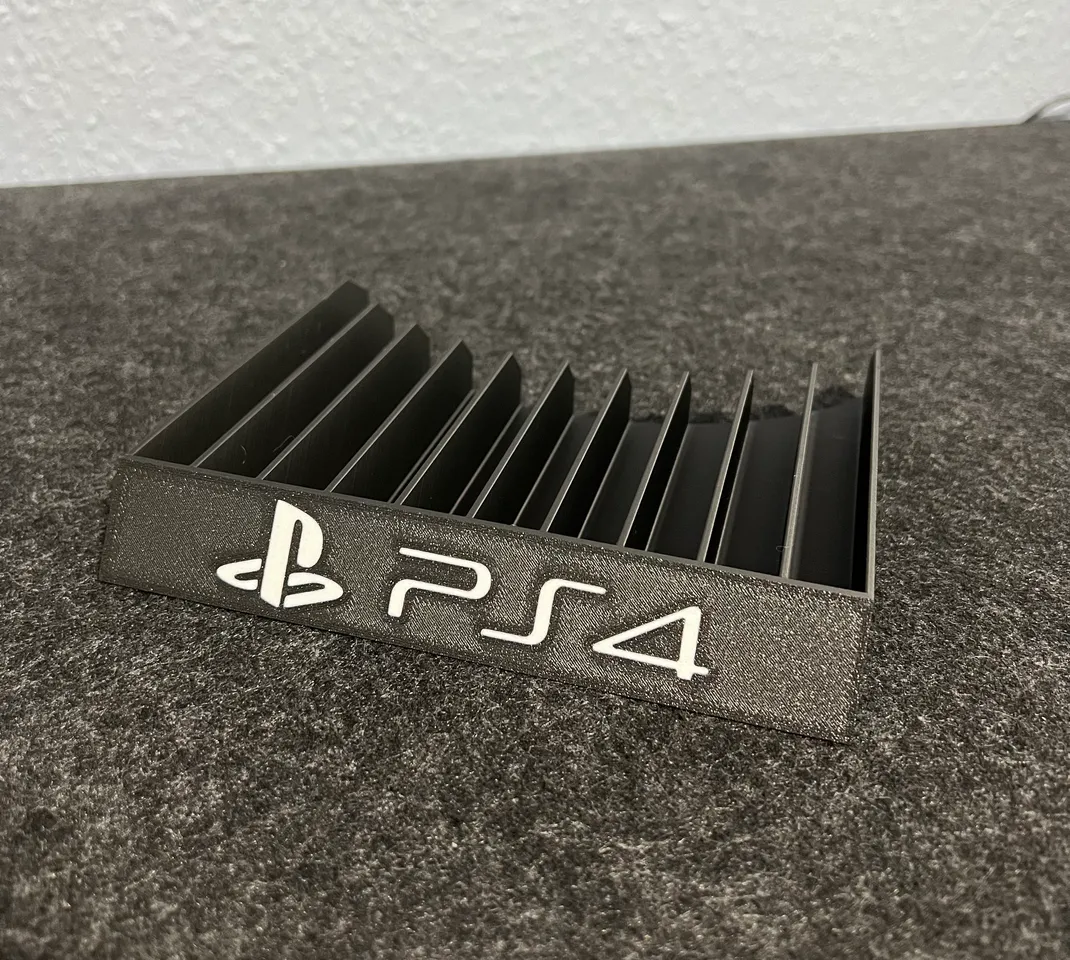 PS4 Game holder with embedded logo by Sven | Download free STL model ...