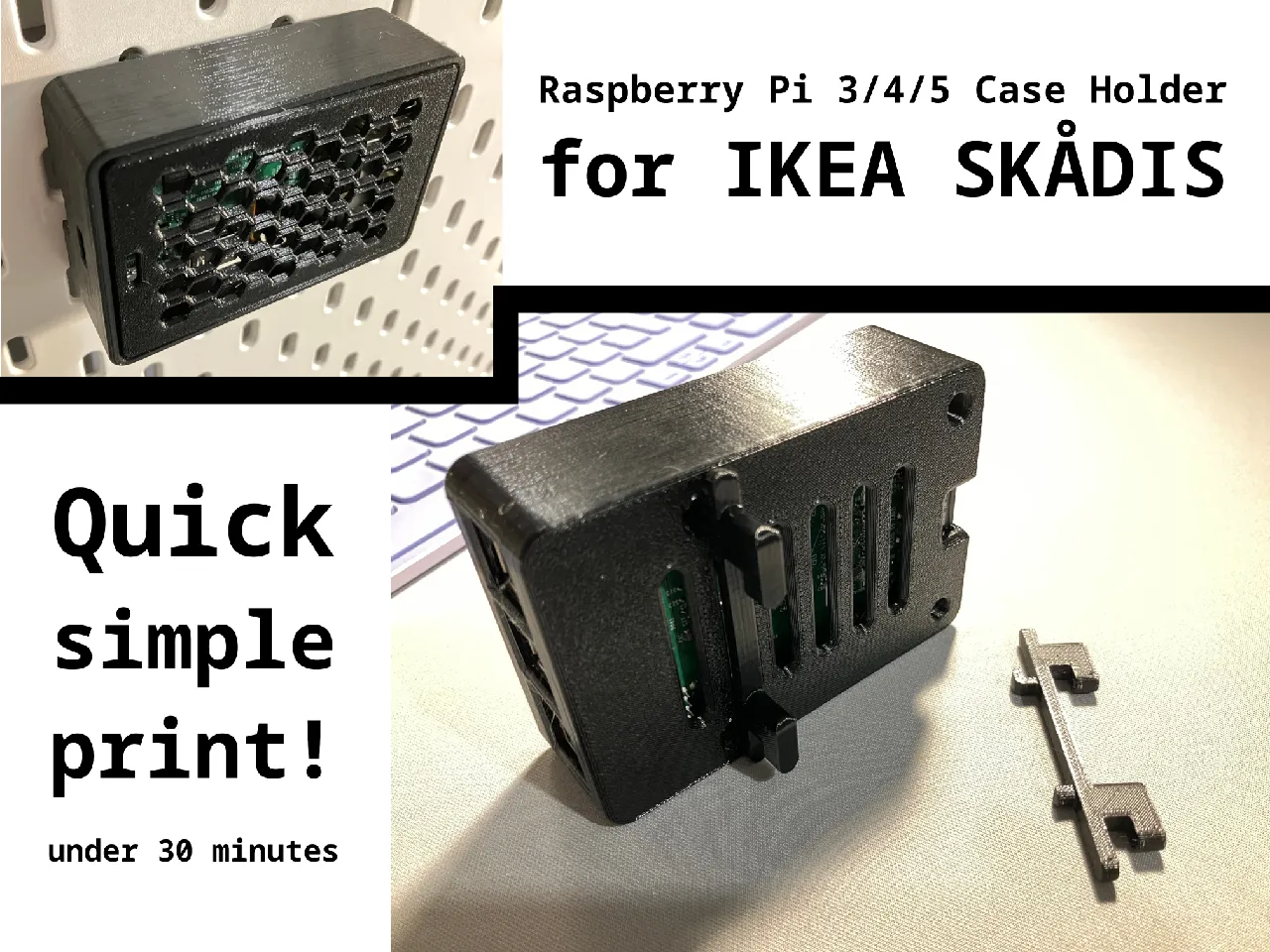 Raspberry Pi 3/4/5 Case Holder for IKEA SKÅDIS by ninv | Download free ...
