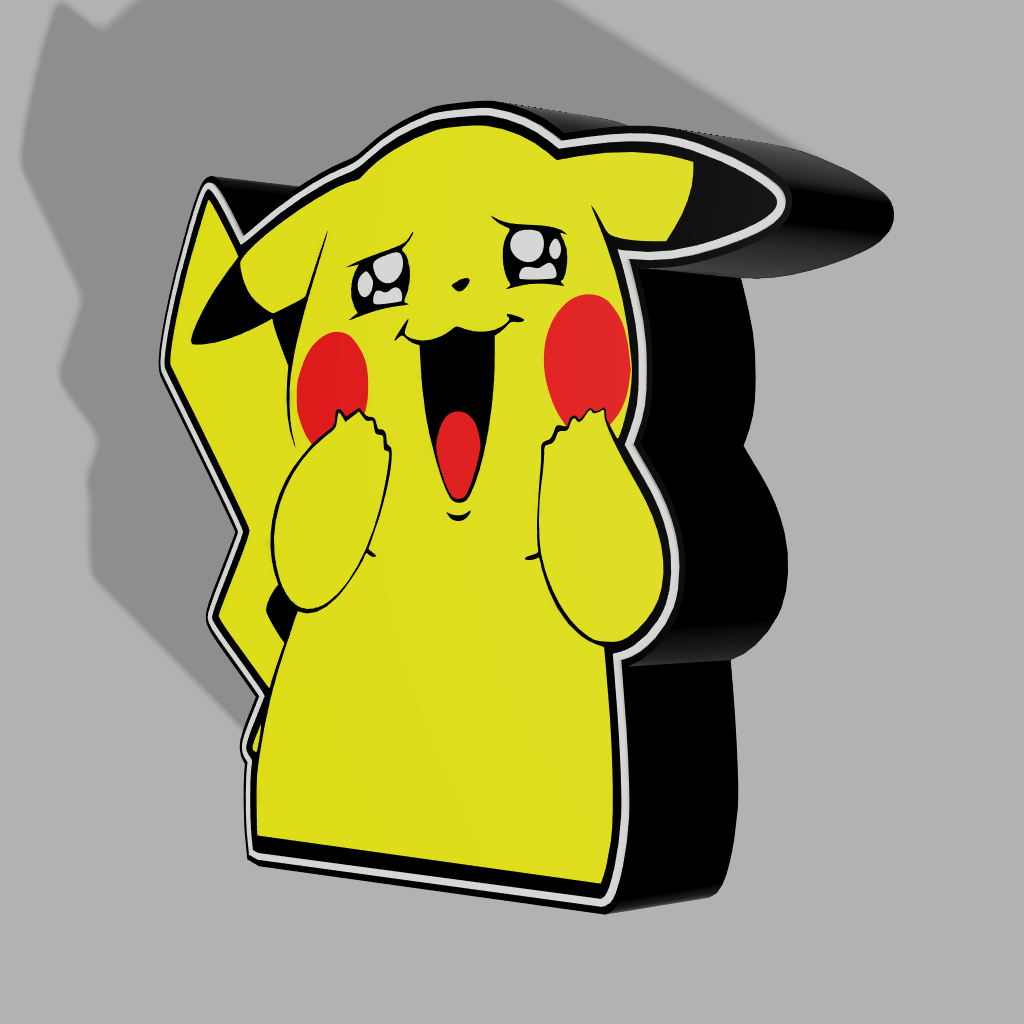Pokemon Enthusiastic Pikachu Lightbox by Sykotik | Download free STL ...