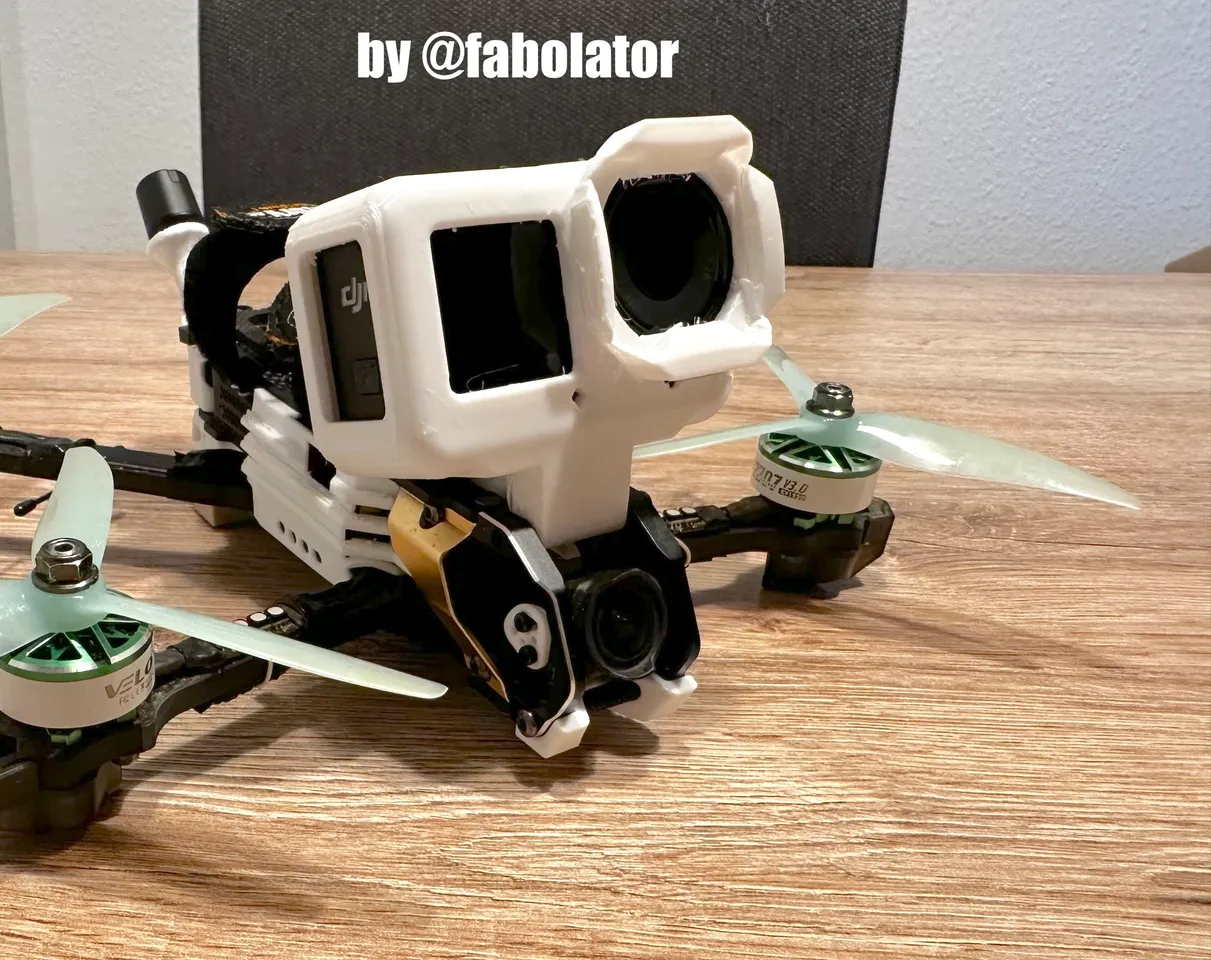 FPV Mount for Action 3 + 4 + 5, DJI TPU Drone Mounts, Max FOV by ...