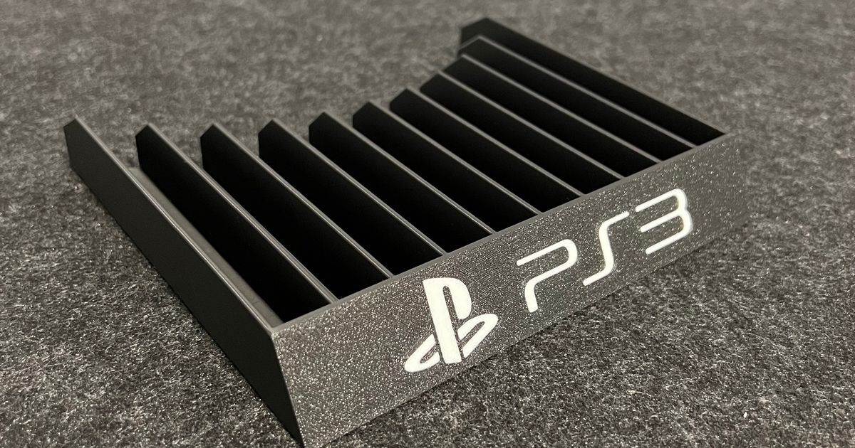 PS3 Game holder with embedded logo by Sven | Download free STL model ...