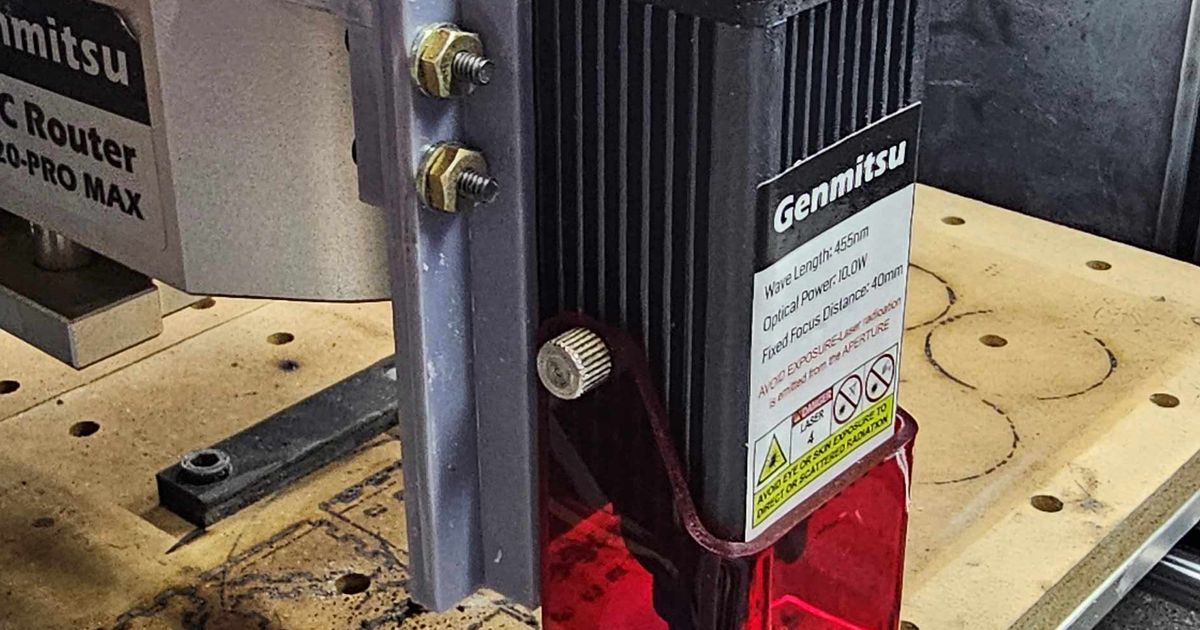 Sainsmart Genmitsu 10w 42mm laser mount for 52mm spindle by Nathan ...